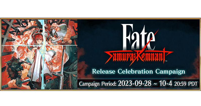 Fate/Samurai Remnant Release Celebration Campaign | Fate Grand Order Wiki - GamePress